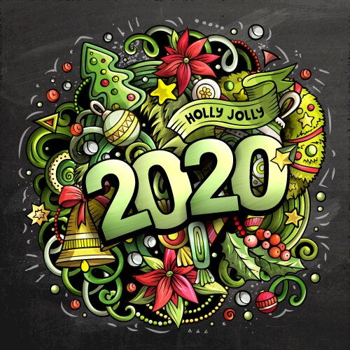 Vegetables letters in center with doodles hand Vector Image