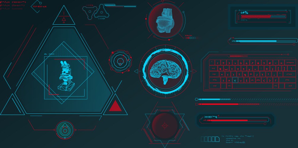 Data elements for sci-fi interface Royalty Free Vector Image