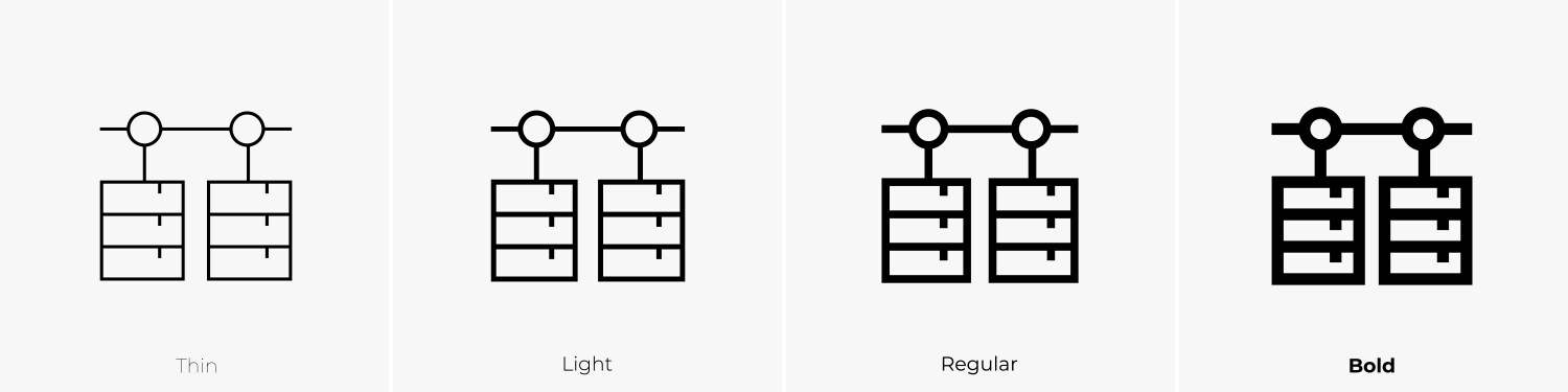 Download file icon thin light regular and bold Vector Image