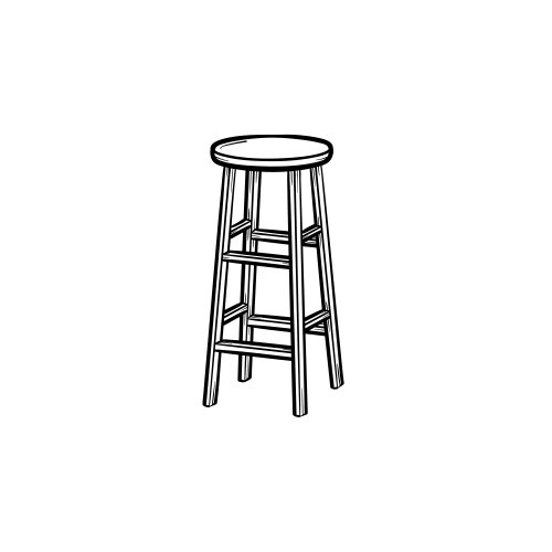 Hand-Drawn Stool Sketch – Royalty-Free Vector | VectorStock