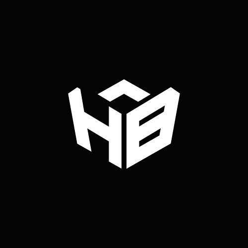 Bh logo monogram shield shape with crown design Vector Image