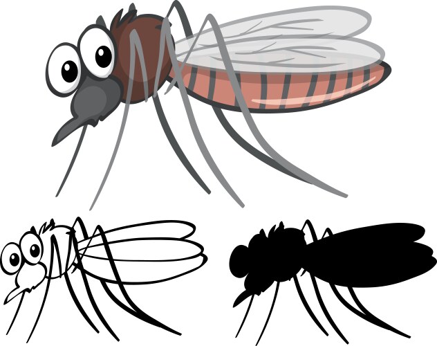 Angry mosquito cartoon Royalty Free Vector Image