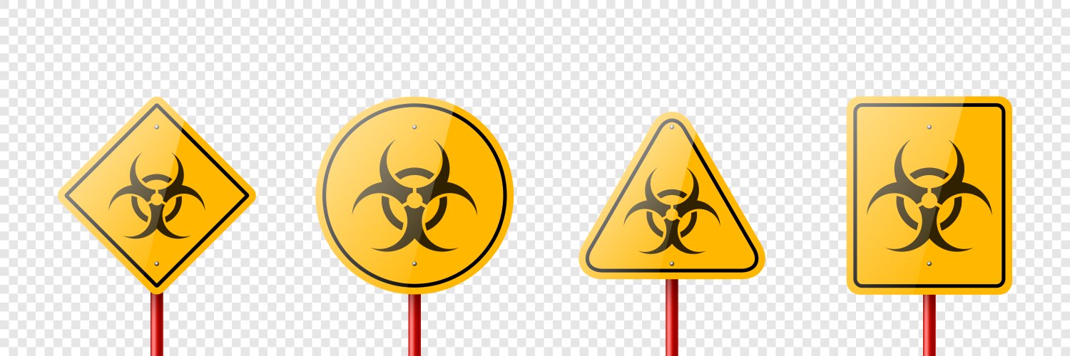 Yellow warning danger radiation sign icon Vector Image