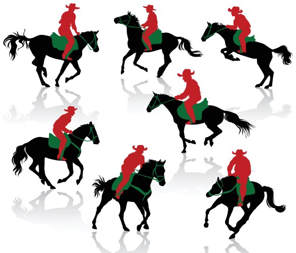 Four cowboys Royalty Free Vector Image - VectorStock
