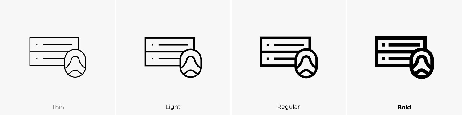 Database storage icon thin light regular and bold Vector Image