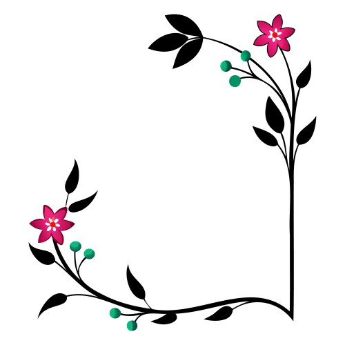Floral corner frame modern minimalist clipart Vector Image