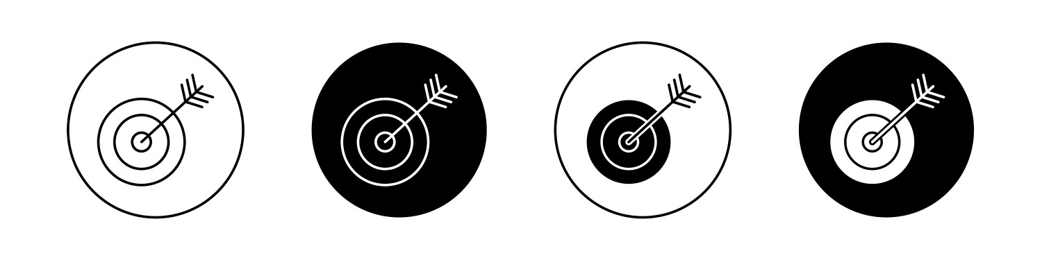 Bullseye pointer icon set sniper accuracy symbol Vector Image