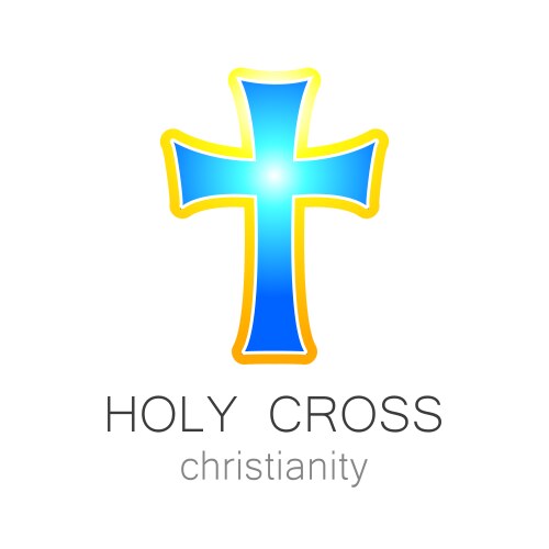 Black silhouette of the holy cross on white Vector Image