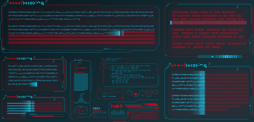 Data elements for sci-fi interface Royalty Free Vector Image