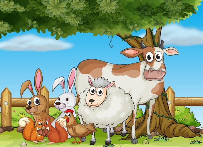 Cartoon happy rabbits collection Royalty Free Vector Image