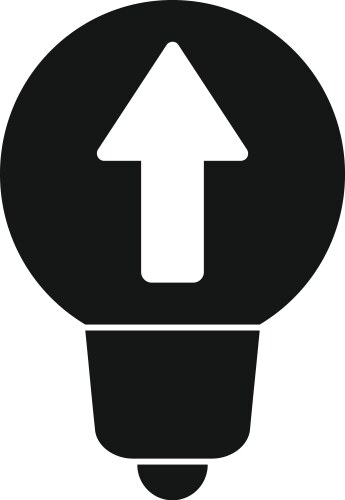 Light bulb with arrow pointing up representing Vector Image
