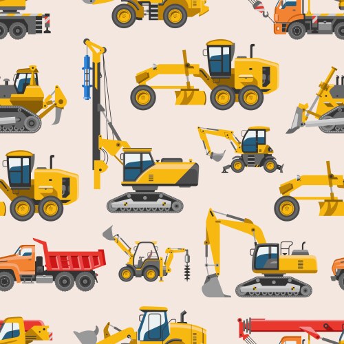 Excavator road construction digger Royalty Free Vector Image