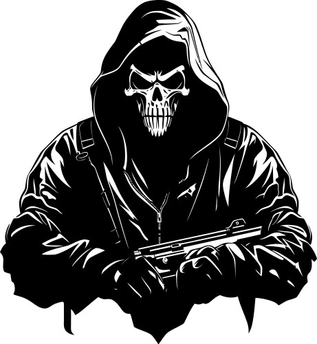 Phantom fighter reaper weapon emblem eerie Vector Image