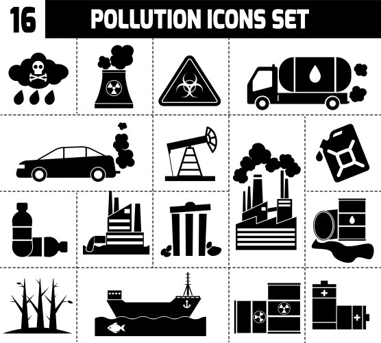 Power factories and oil waste pollution ecology Vector Image