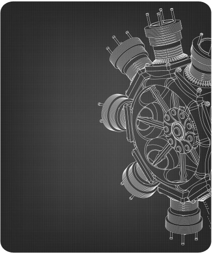 Aircraft radial engine isometric drawing Vector Image