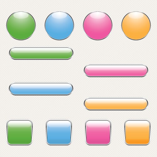 Blank colorful rounded square web buttons Vector Image