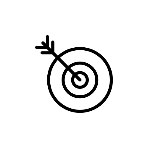 Bullseye icon set purpose aim goal or target Vector Image