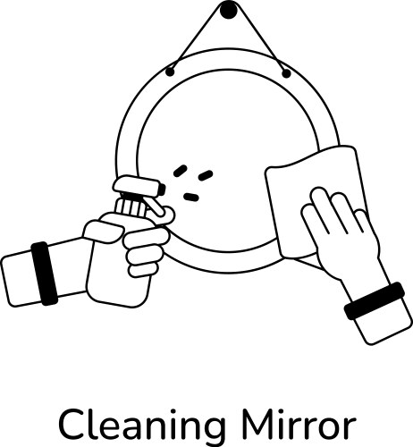 Cleaning mirror Royalty Free Vector Image - VectorStock