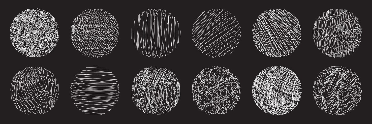 Hand drawn hatching line texture set crosshatch Vector Image