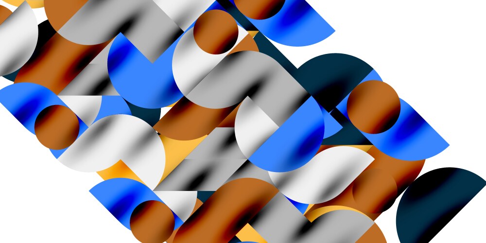 Tech minimal circular shapes geometric art Vector Image