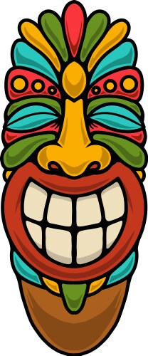 Tiki idol design element for poster card banner Vector Image