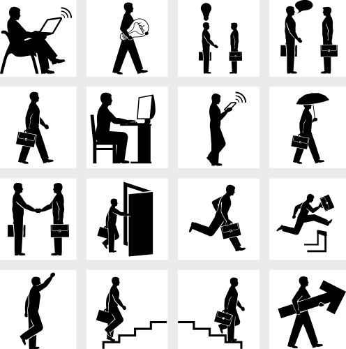 People in action Royalty Free Vector Image - VectorStock