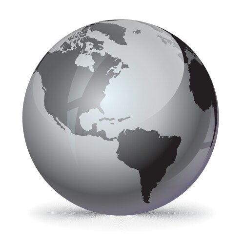 Earth Grayscale Map Vector Images (63)