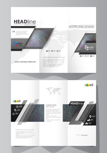 Tri-fold brochure templates on both sides Vector Image