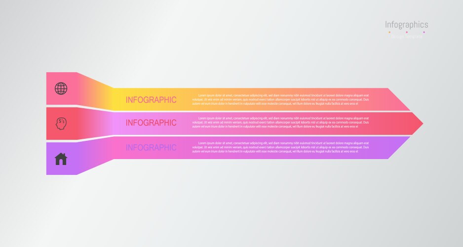 Infographic 3 options design elements Royalty Free Vector