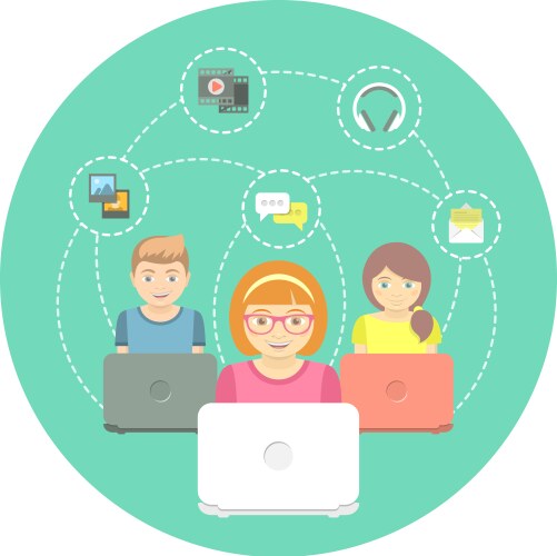 Creative digital study logo design Royalty Free Vector Image