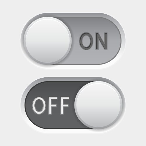 Toggle Switch Interface Buttons Gray Elements Vector Image