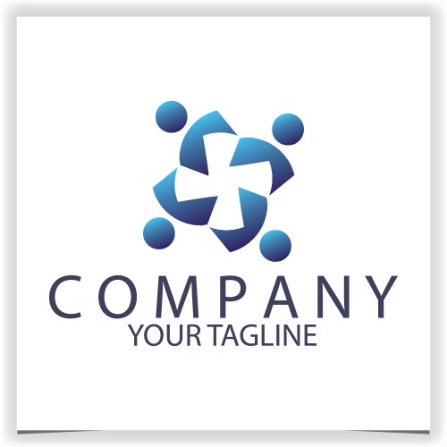 Meet group logo design template Royalty Free Vector Image