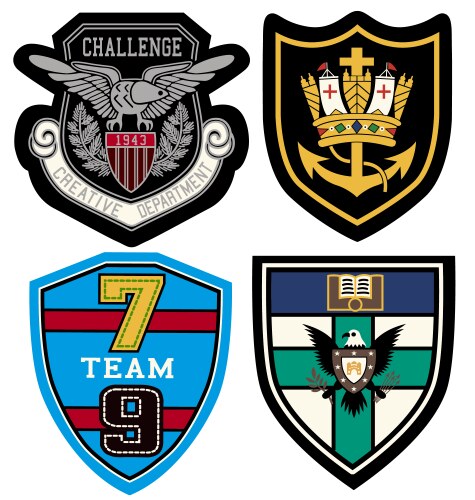 Sports crest emblem set Royalty Free Vector Image