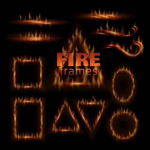 Tattoo fire font flame alphabet fiery letters Vector Image