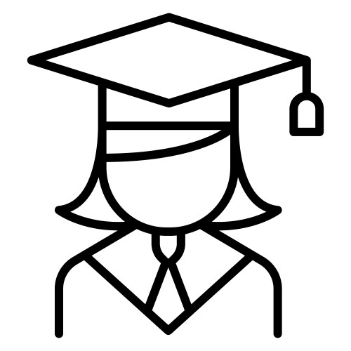 Graduation hat icon in thin line style graphic Vector Image