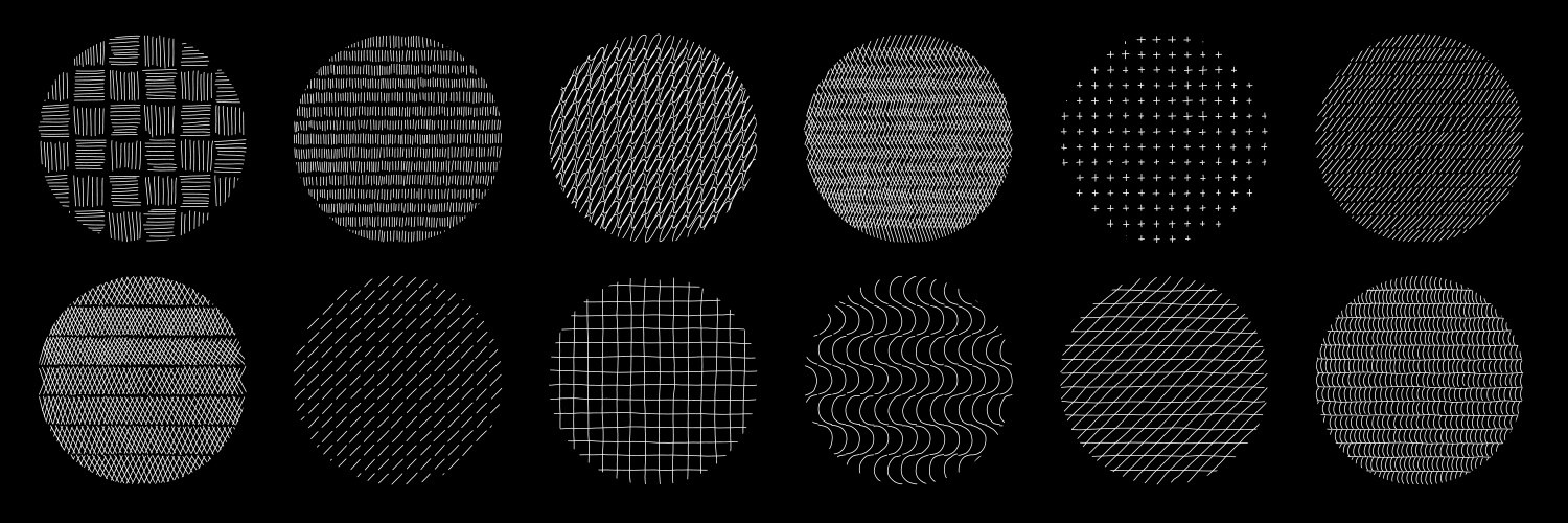 Hand drawn hatching line texture set crosshatch Vector Image