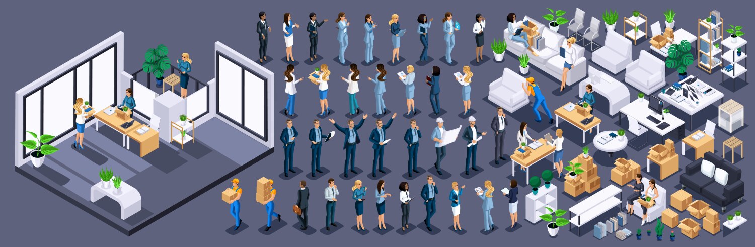 Employee Isometric Vector Images (over 17,000)