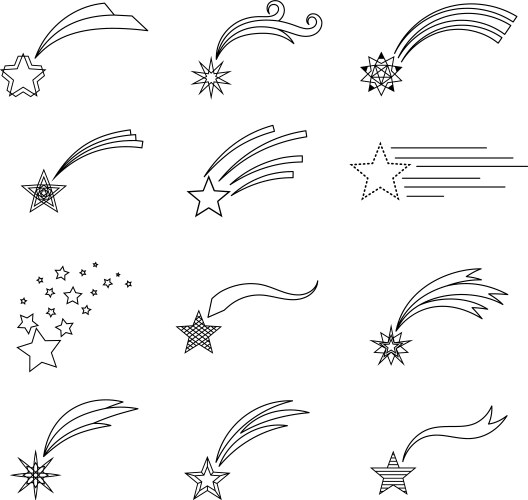Linear stars set Royalty Free Vector Image - VectorStock