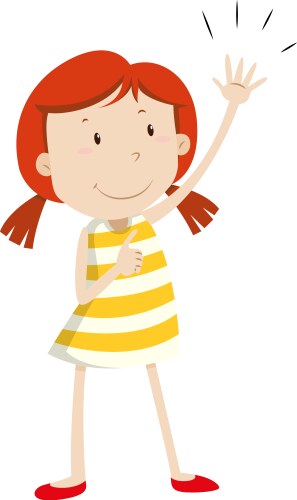 Happy girl waving hand Royalty Free Vector Image