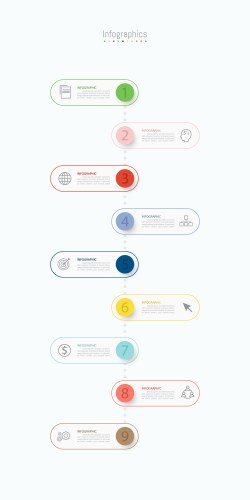 Infographic 9 options design elements Royalty Free Vector