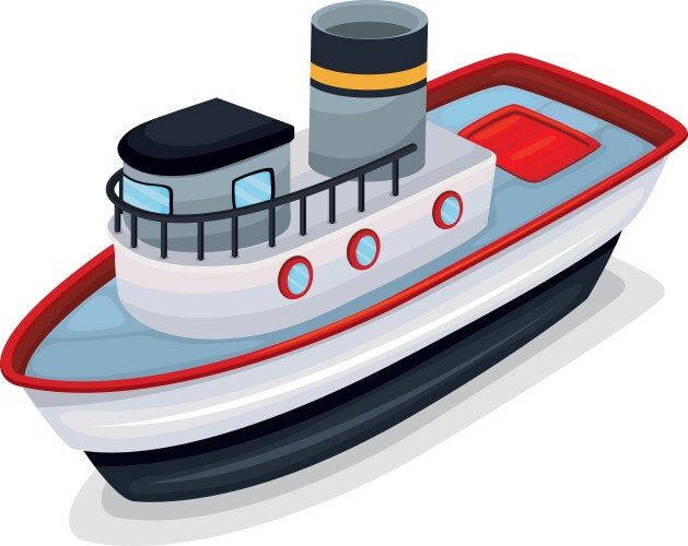 Big cartoon steamship Royalty Free Vector Image