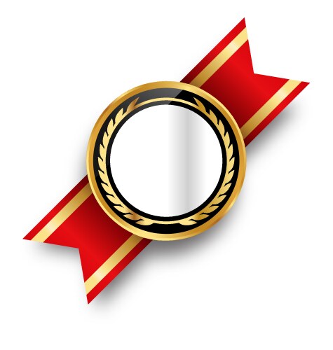 Golden premium quality red best label space Vector Image