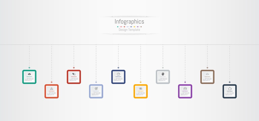 Infographic 10 options design elements Royalty Free Vector