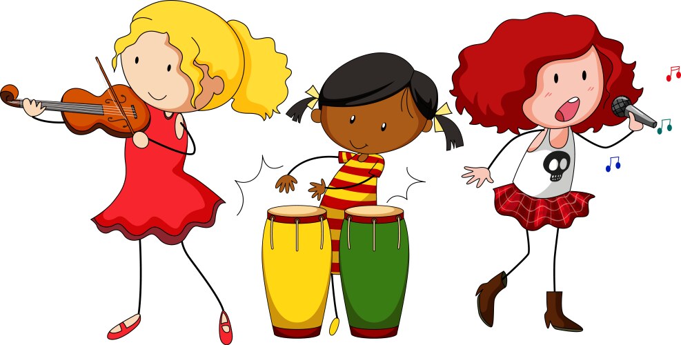 Four musical instrument strings Royalty Free Vector Image