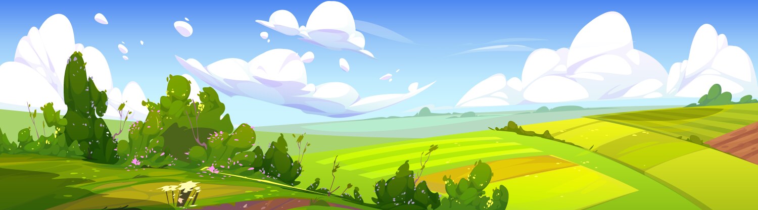 Nature landscape farm and mill 3d background Vector Image
