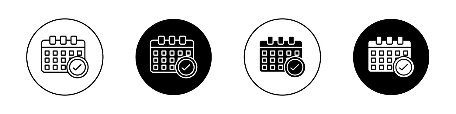 Calendar check icon Royalty Free Vector Image - VectorStock