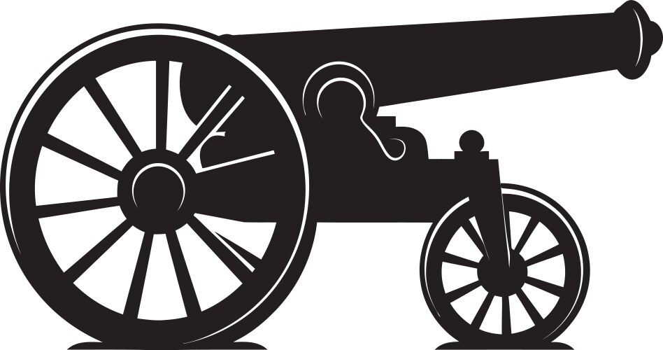 Warfare elegance black cannon firearm iconic Vector Image