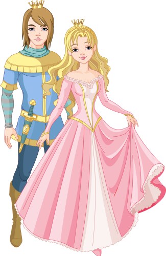Beautiful princess and prince Royalty Free Vector Image