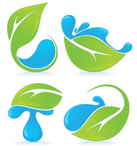 Water lily green leaves blue lake Royalty Free Vector Image