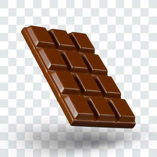 Rectangular chocolate bar in 3d style classic Vector Image